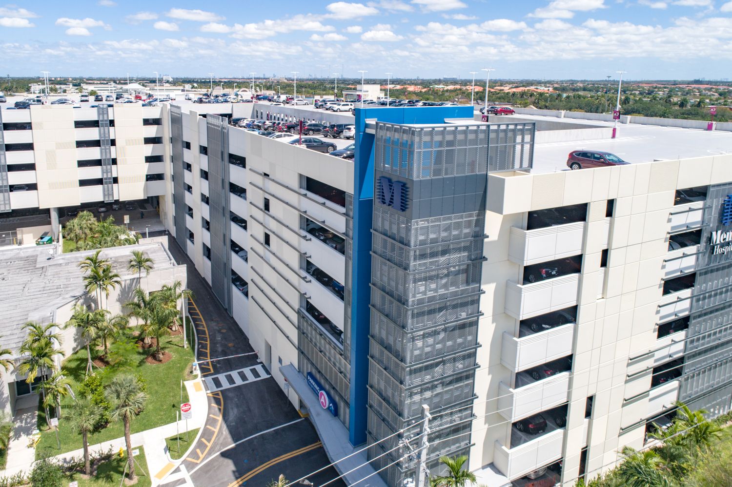 Perforated Metal Cladding at Memorial West Parking Garage