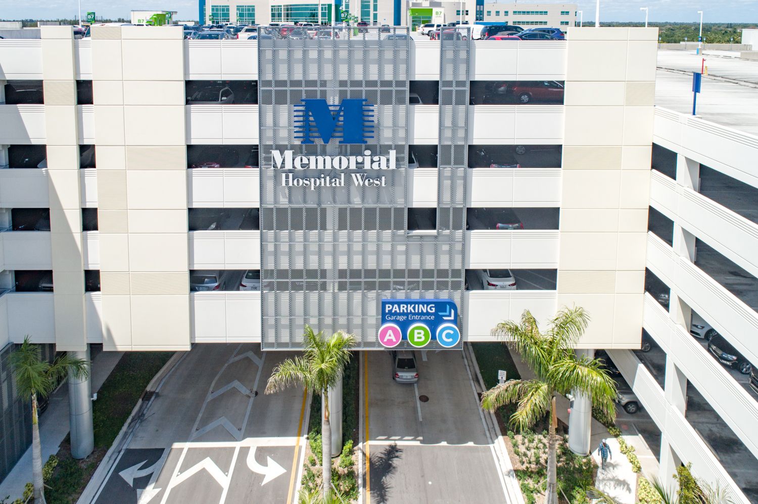 Perforated Metal Cladding at Memorial West Parking Garage
