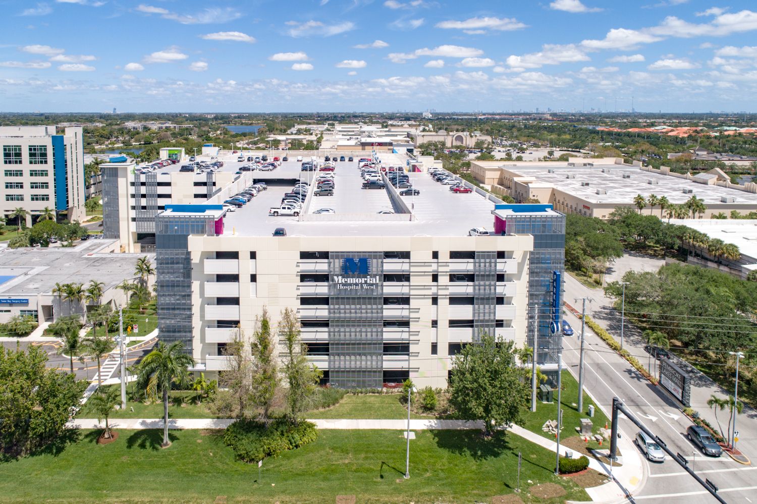 Perforated Metal Cladding at Memorial West Parking Garage