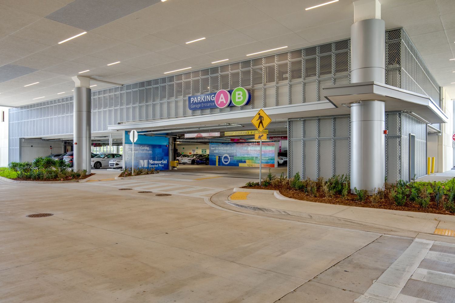 Perforated Metal Cladding at Memorial West Parking Garage