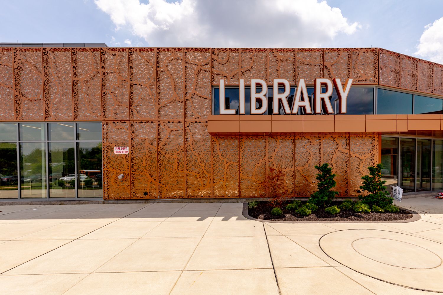 Library With Metal Cladding Facade Sun Protection For Collège Louis